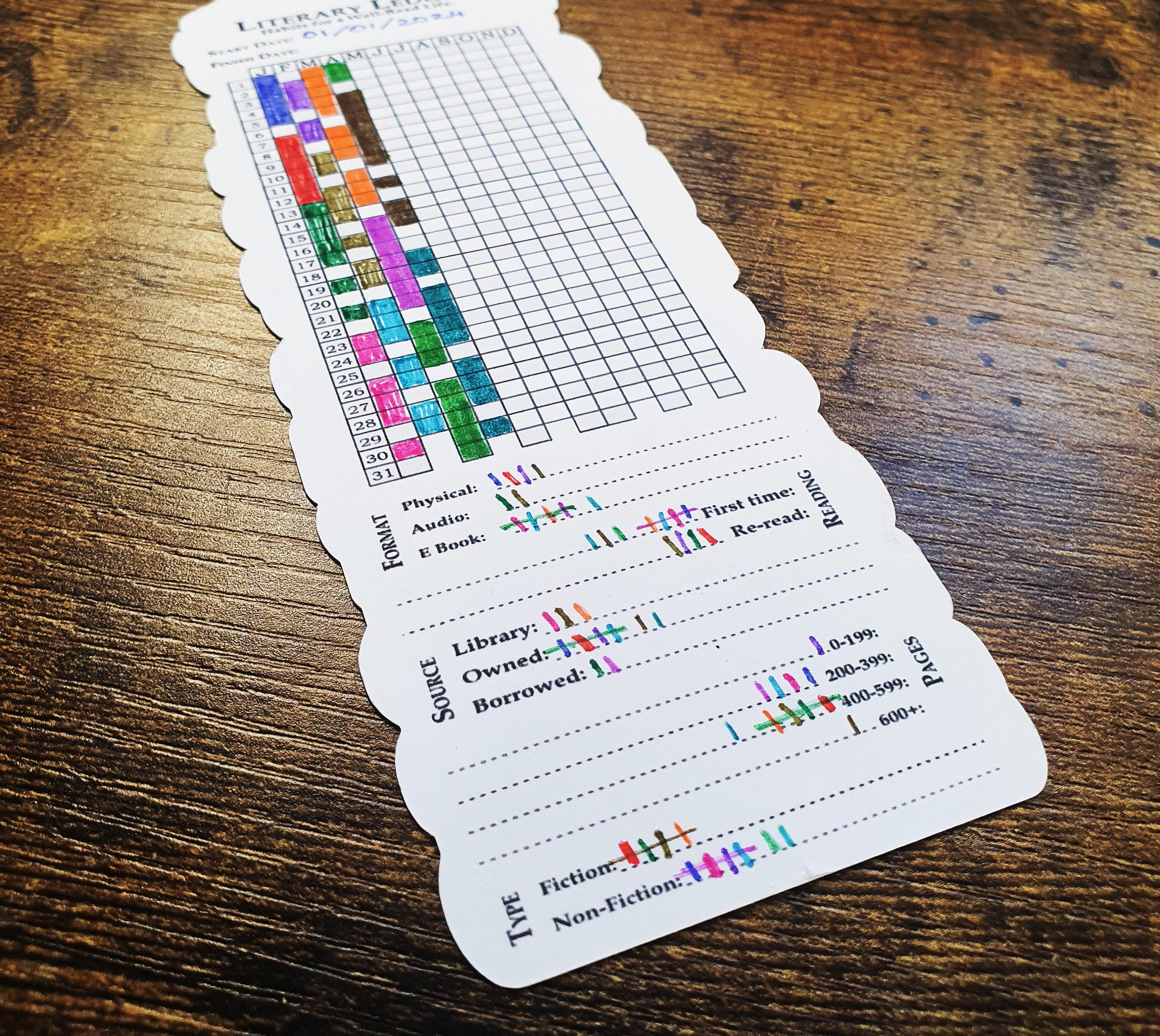 Reading Habit Tracker Bookmark Shelf With Tassel - Etsy