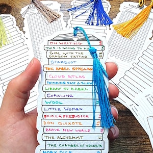 Reading Habit Tracker Bookmark Shelf With Tassel - Etsy