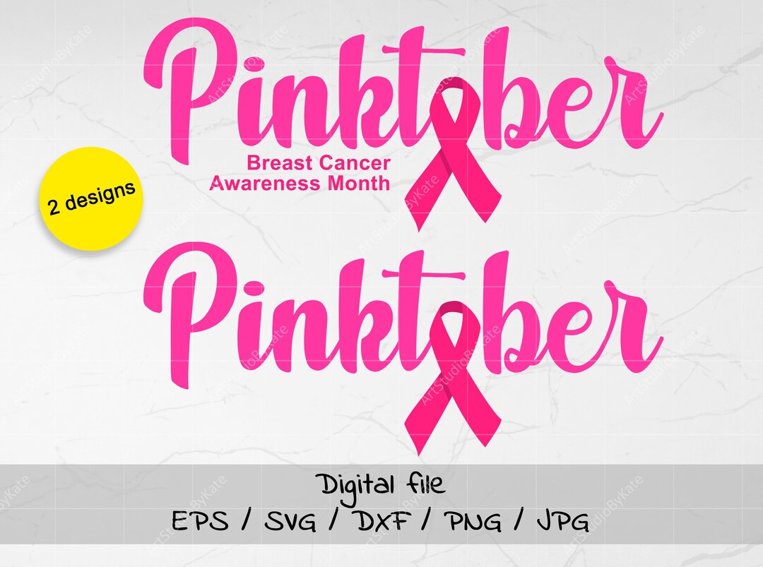 Pinktober October National Breast Cancer Awareness Month SVG PNG Pink ...