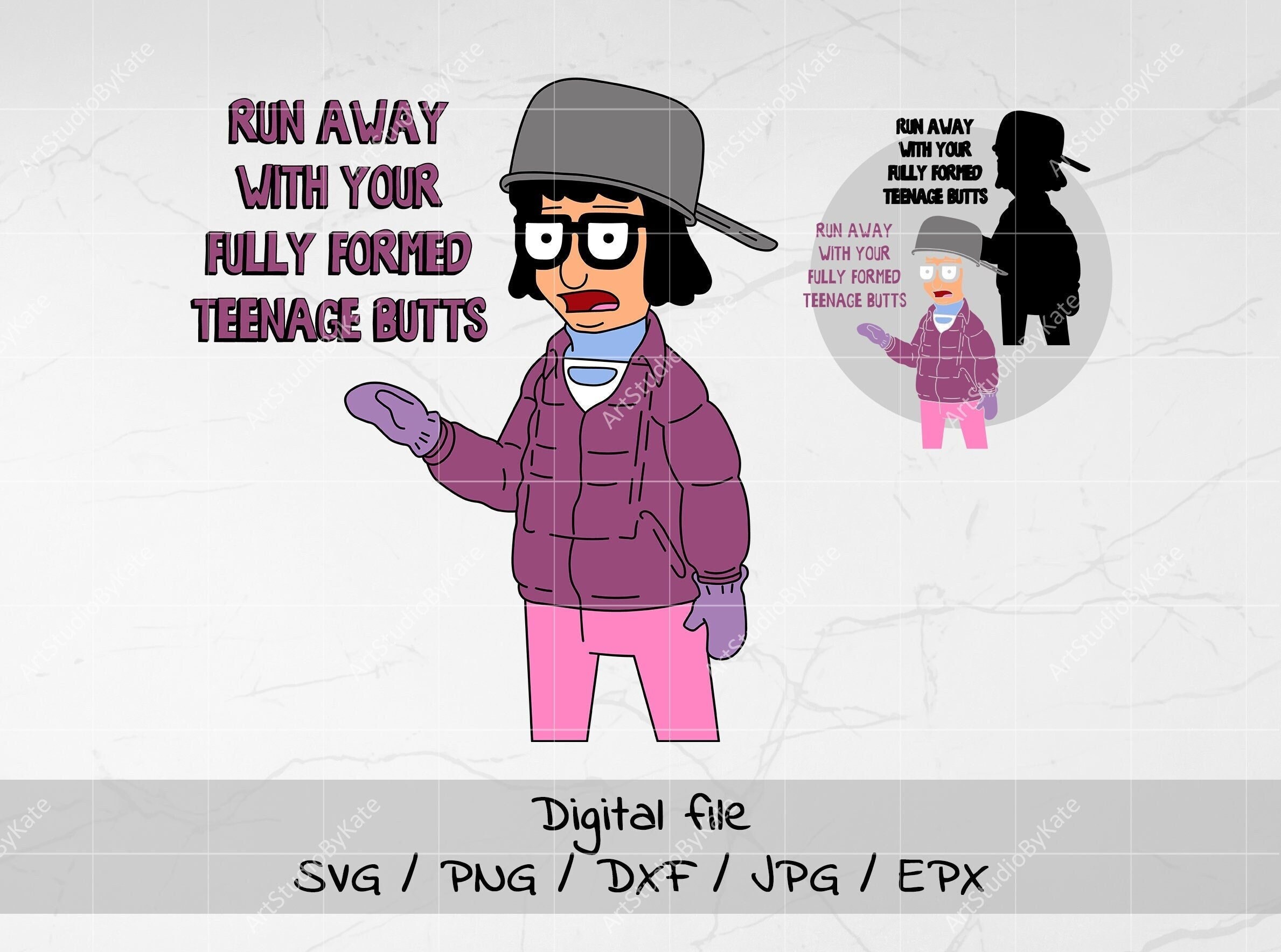 Tina Belcher Svg Tina Belcher Butts Png Bobs Burgers Svg | Etsy Australia