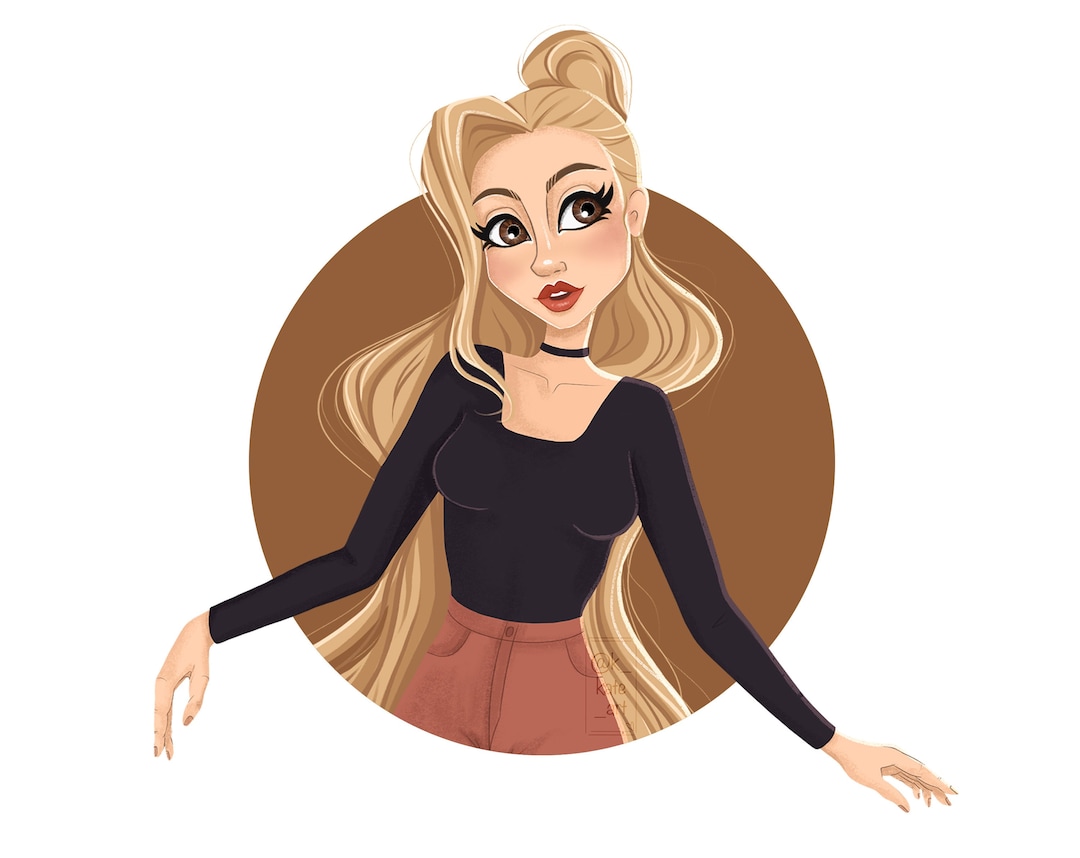 Custom HALF BODY Cartoon Portrait From Photo Digital Illustration ...