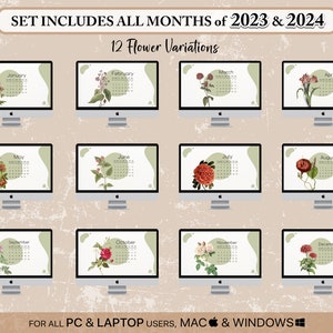 Desktop Wallpapers Calendar 2023-2024 Fancy Flower,botanical Floral ...