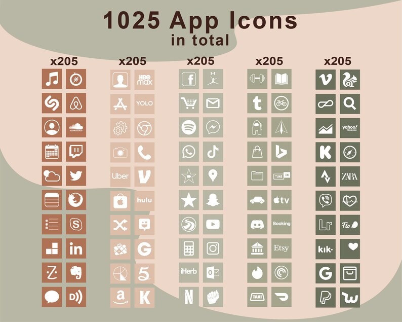 Boho Aesthetic Ios 14 App Icon Pack Ios 14 Icons Iphone - Etsy