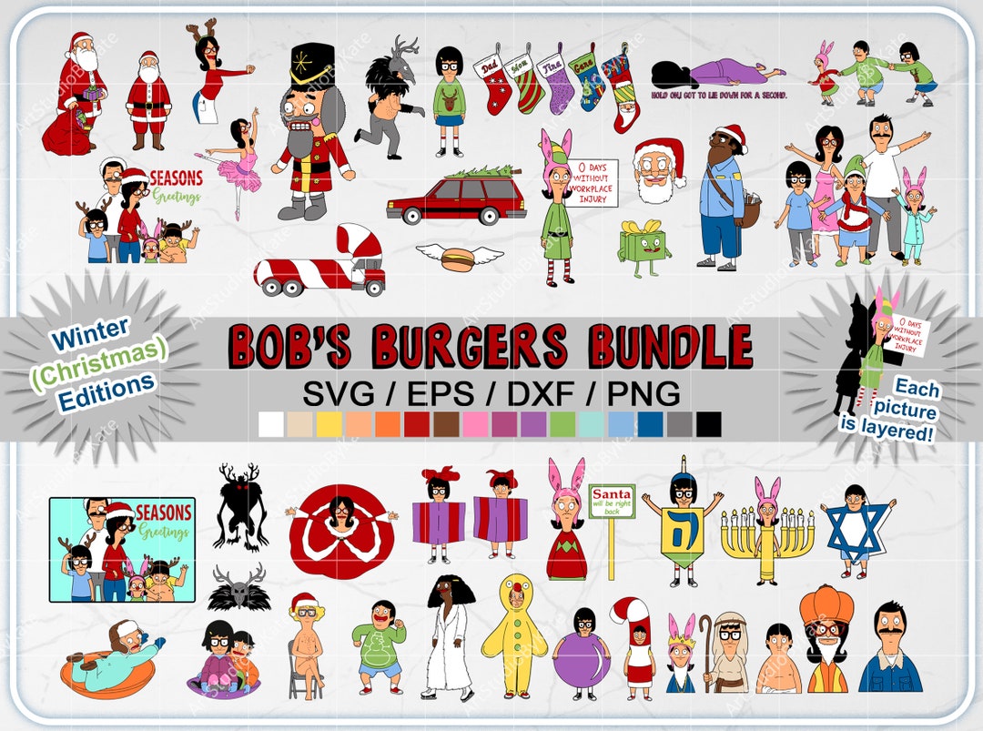 Bobs Burgers Svg Png Dxf Eps 42 Bundle Layered Svg Cut - Etsy Bobs Burgers Svg Png Dxf Eps 42 Bundle Layered Svg Cut - Etsy