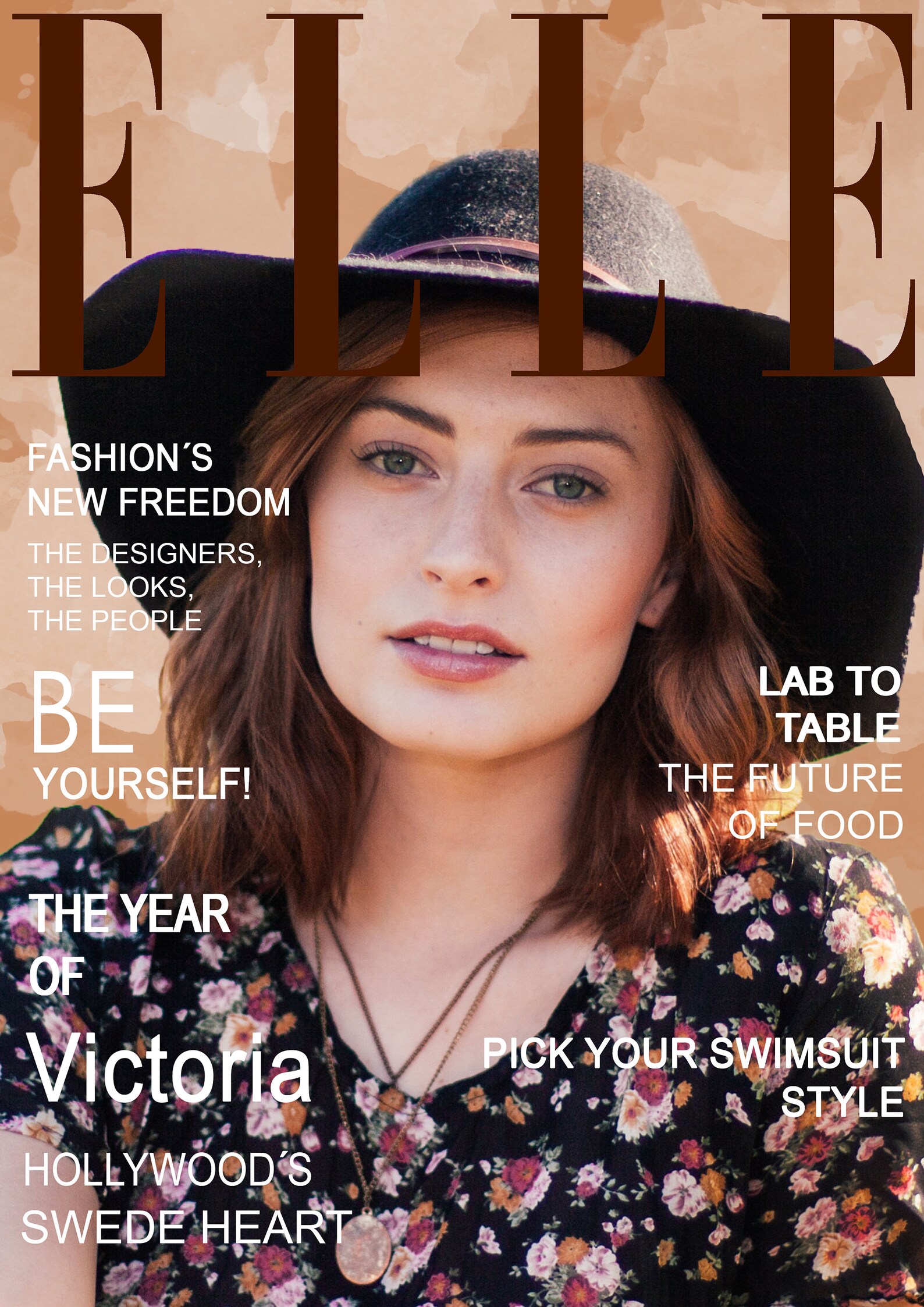 Custom ELLE Magazine Cover Personalized Magazine Portrait - Etsy