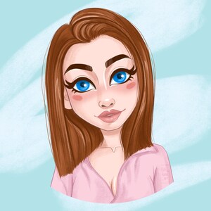 Custom HEADSHOT Cartoon Portrait From Photo Digital - Etsy