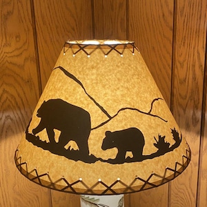 Upgrade or Repair Your Vintage Lamp! Rustic Lamp Shades Feature Bear ...