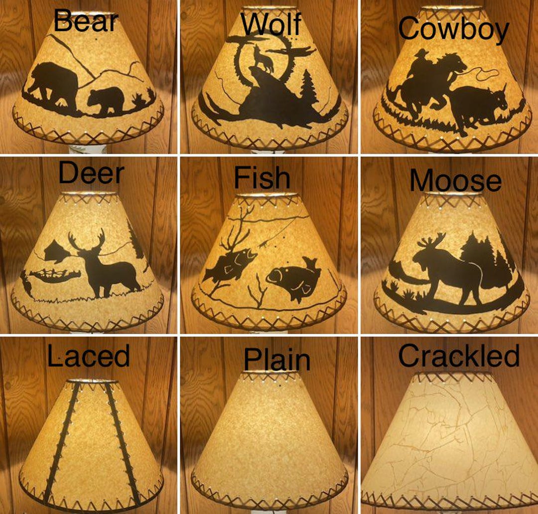 Upgrade or Repair Your Vintage Lamp! Rustic Lamp Shades Feature Bear ...
