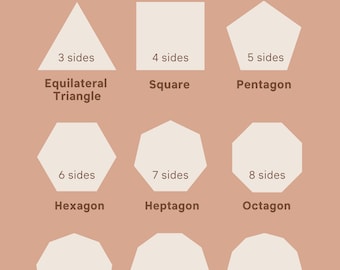 Regular Polygons Poster Blue Background - Etsy