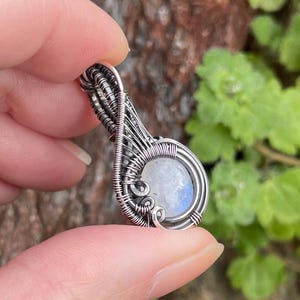 Wire Wrapped Pendant, Moonstone Wirewrap, Handmade Jewelry, 925 ...