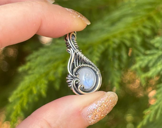 Wire Wrapped Pendant, Moonstone Wire Wrap, Handmade Jewelry, 925 ...