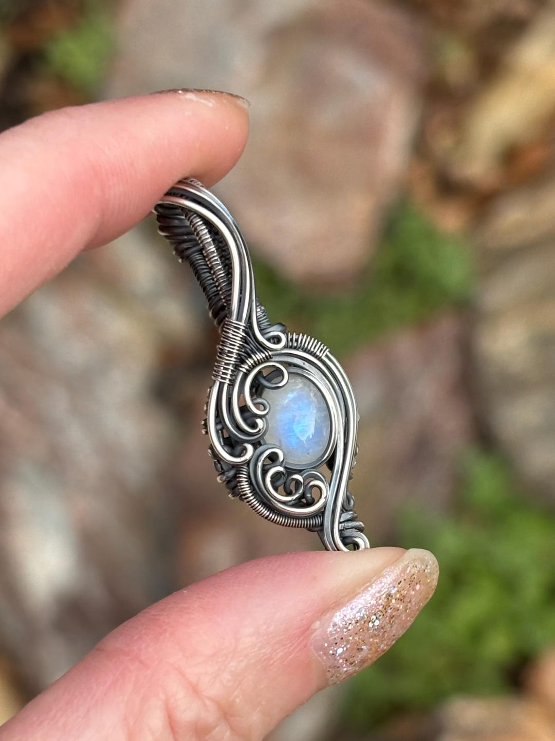 Wire Wrapped Pendant, Moonstone Wire Wrap, Handmade Jewelry, 925 ...