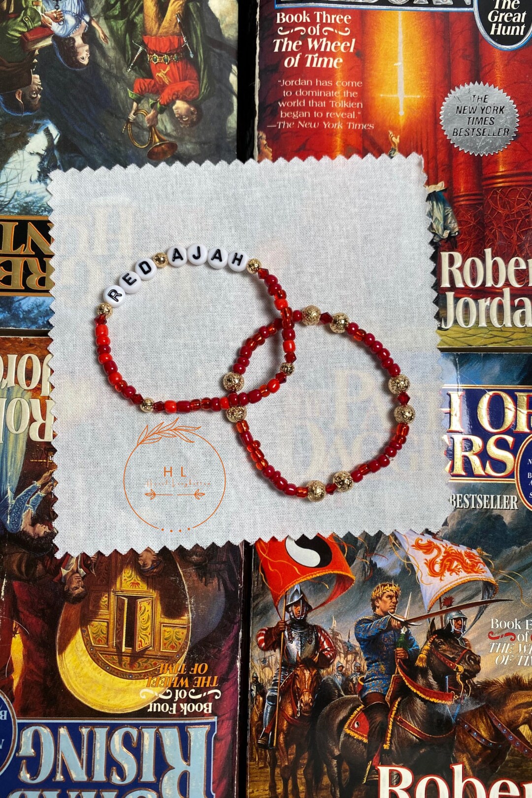 Red Ajah Bracelet Wheel of Time Bracelet Set of 2 Stretchy - Etsy