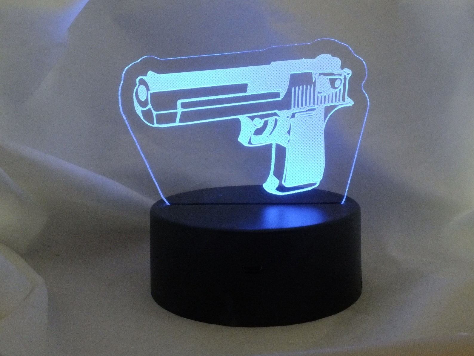 Gun, Pistol Acrylic LED Light Can Be Personalized With Your Name on It ...