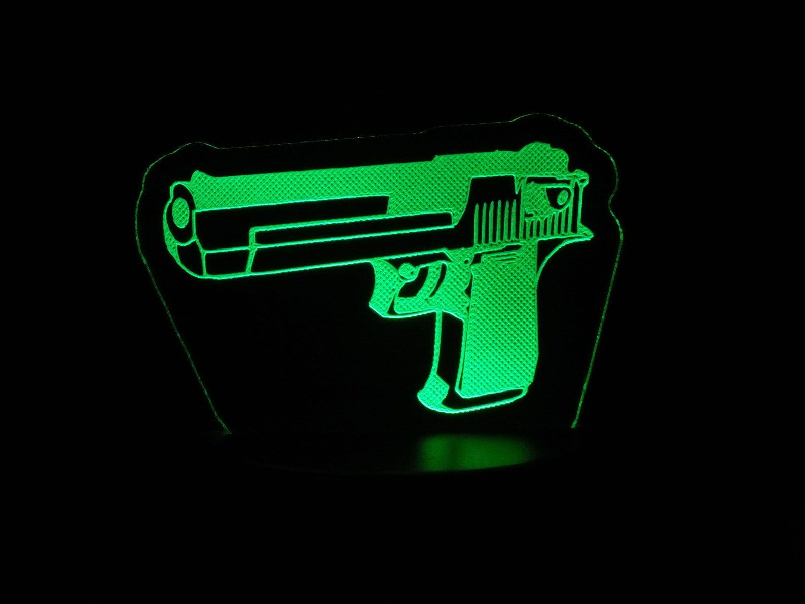 Gun, Pistol Acrylic LED Light Can Be Personalized With Your Name on It ...