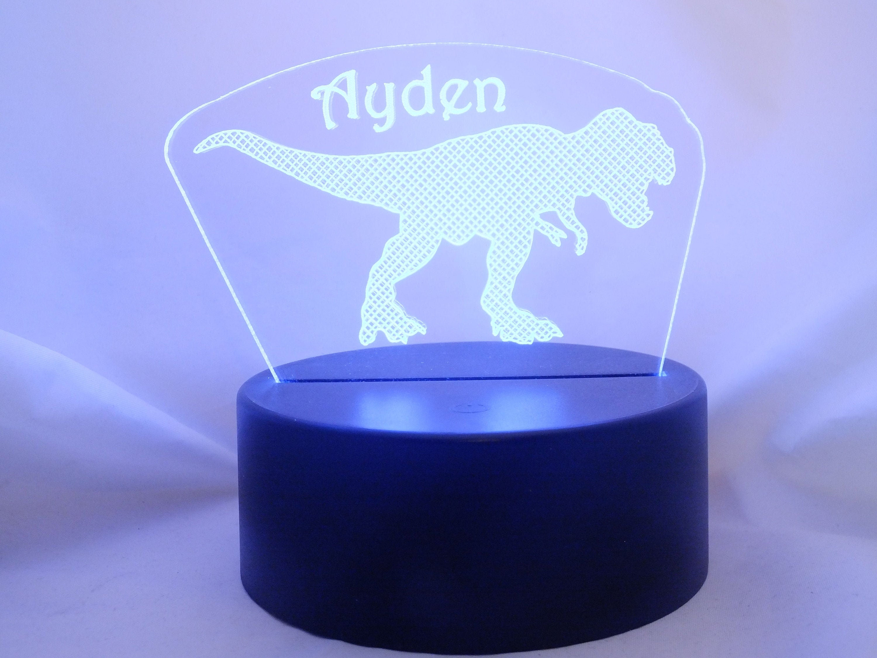 Personalized T-rex Acrylic LED Light With Your Name on It Use as a ...