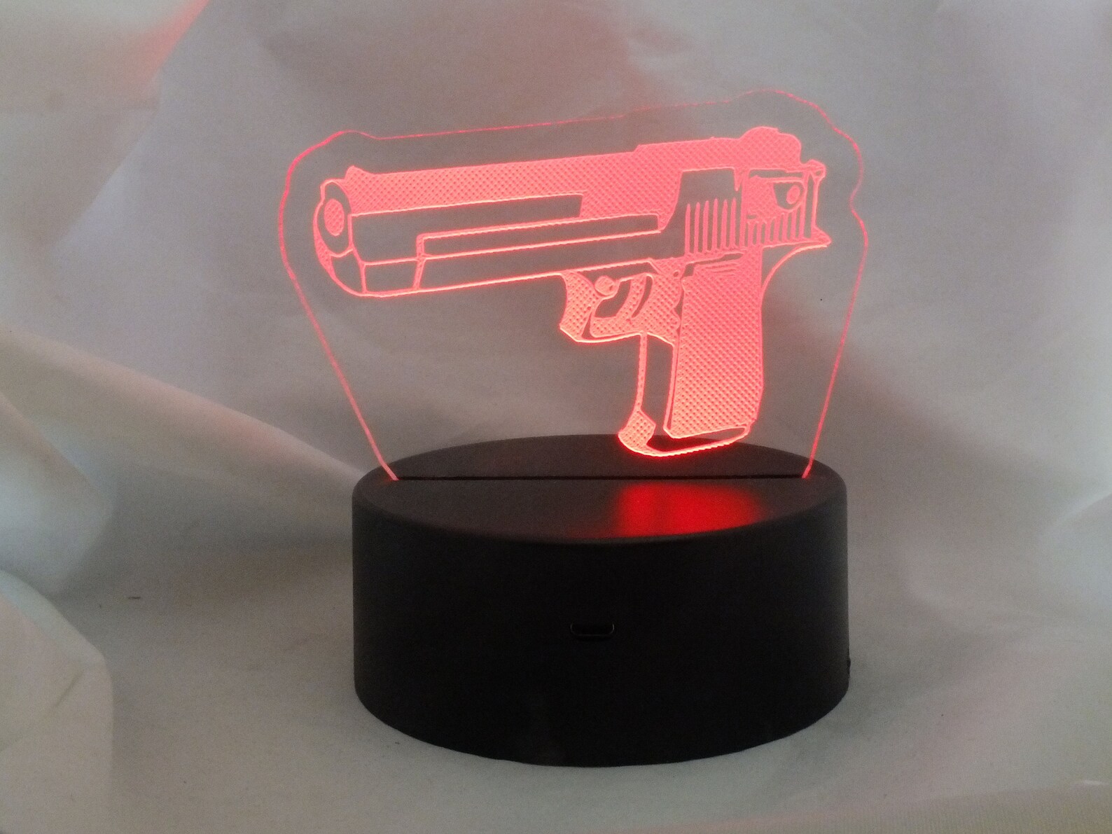 Gun, Pistol Acrylic LED Light Can Be Personalized With Your Name on It ...