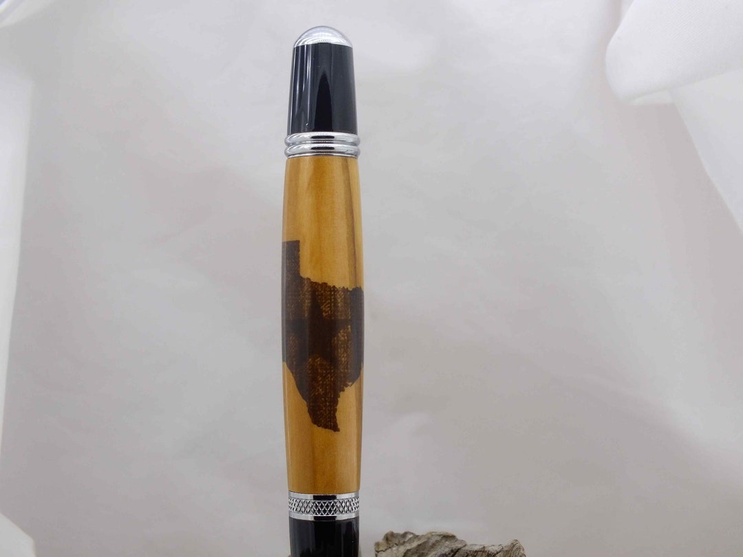 Lone Star State Texas Engraved Pen, Made With Texas Pecan, Black ...
