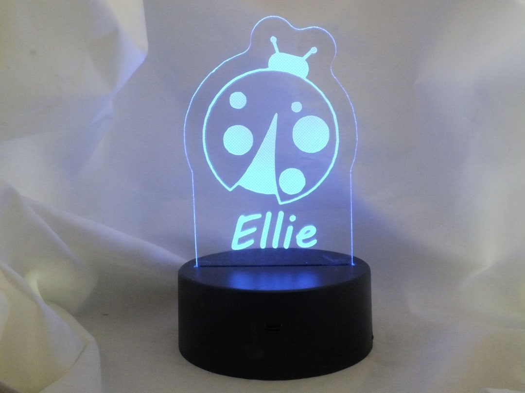 Personalized Ladybug Acrylic LED Light With Your Name on It! Use as a ...