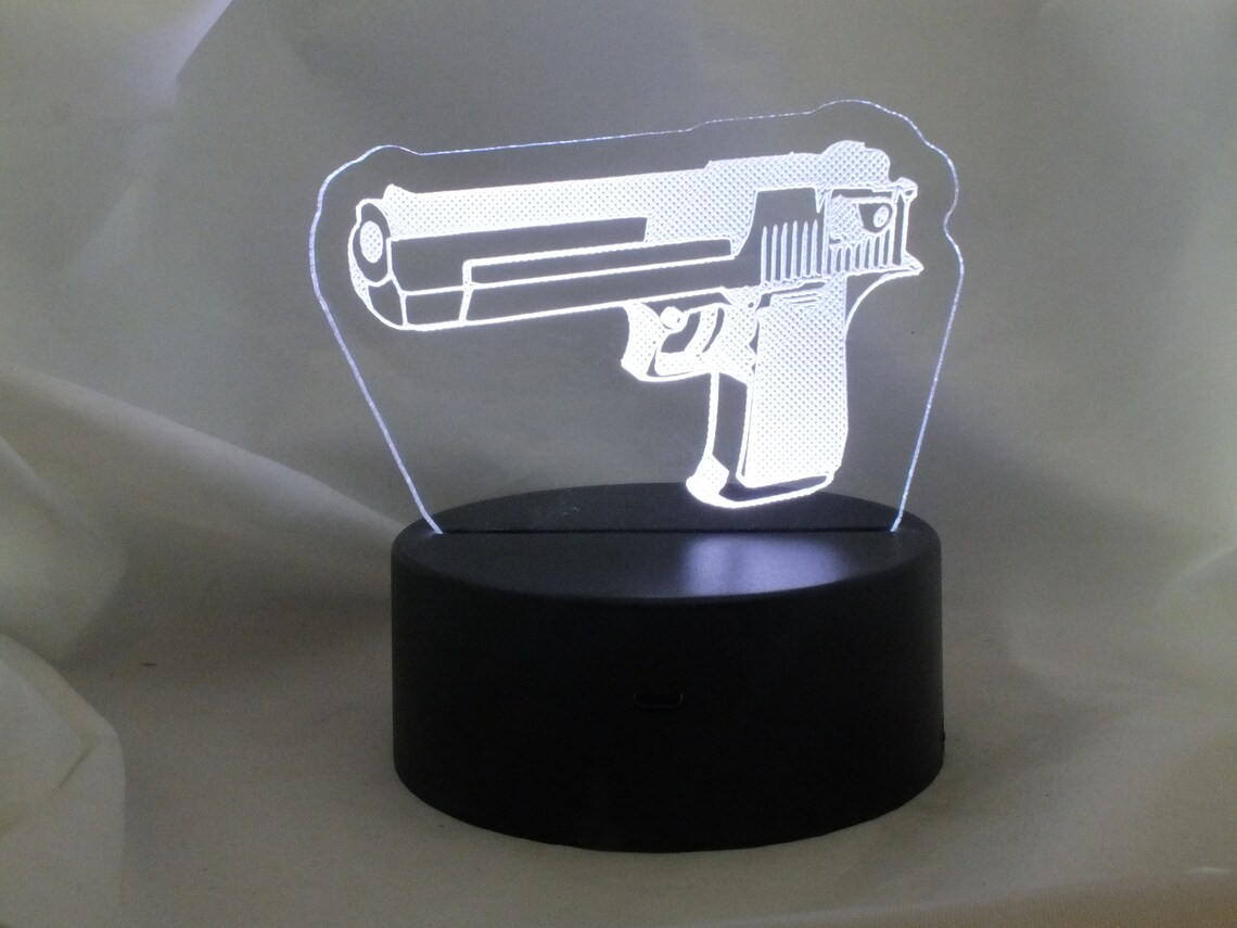 Gun Pistol Acrylic LED Light Can Be Personalized With Your - Etsy