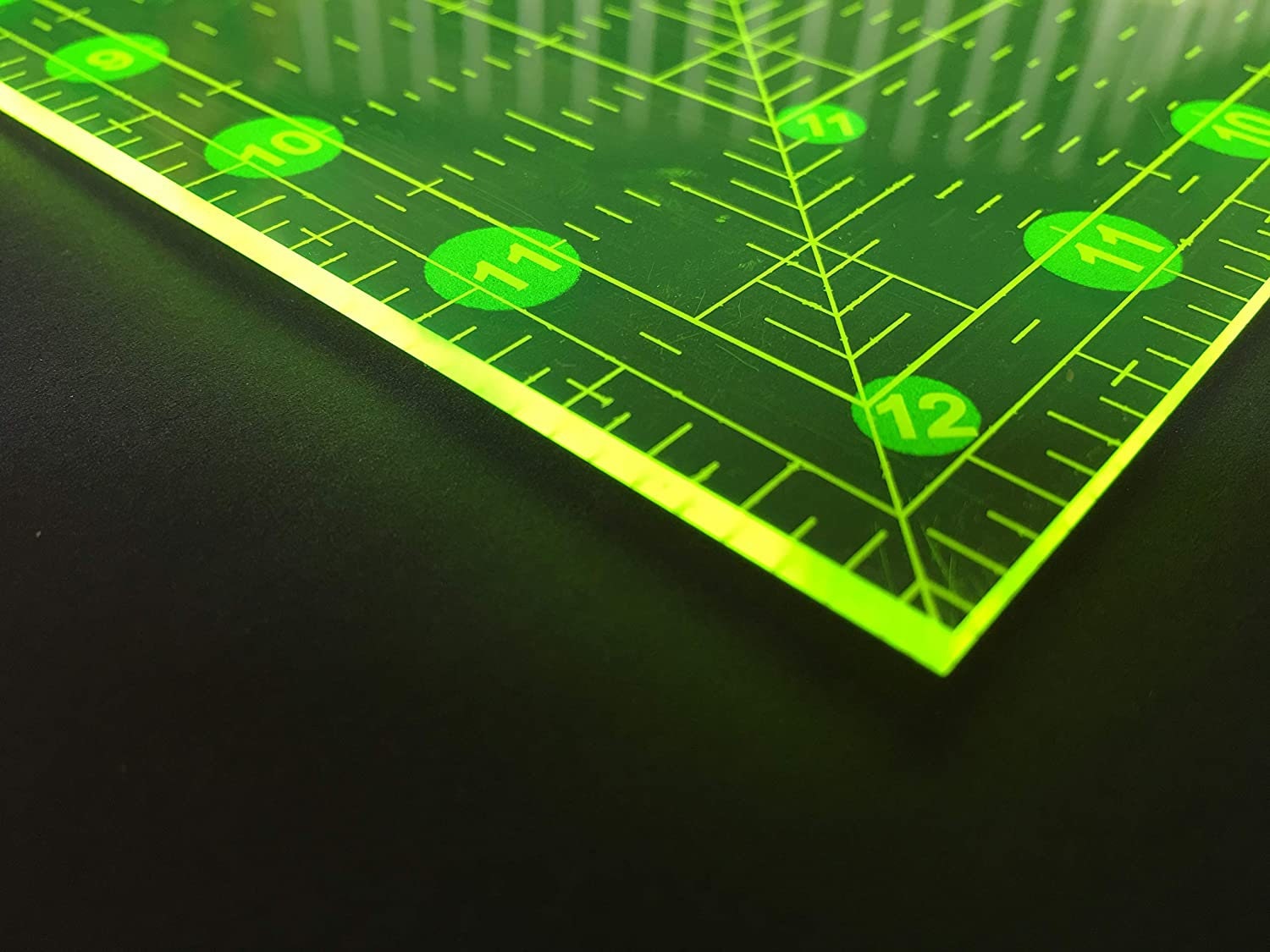 Non-slip Fluorescent Quilting Ruler: 12.5" Square Patchwork Tool - Etsy