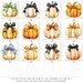 Pumpkin With Bows Watercolor Clipart Bundle Happy Halloween - Etsy