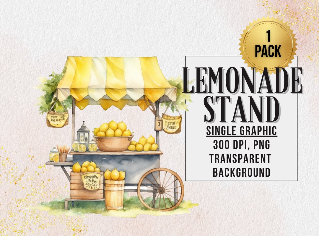 LEMONADE STAND : Single Graphic Clip Art Digital Graphics - Etsy