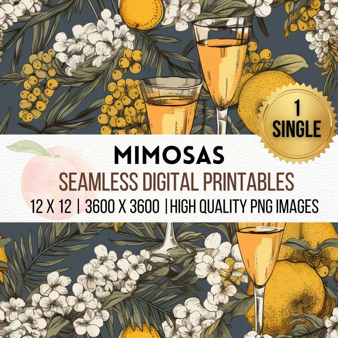 MIMOSAS : Printable Pattern, Seamless Design, Background, Digital Paper ...