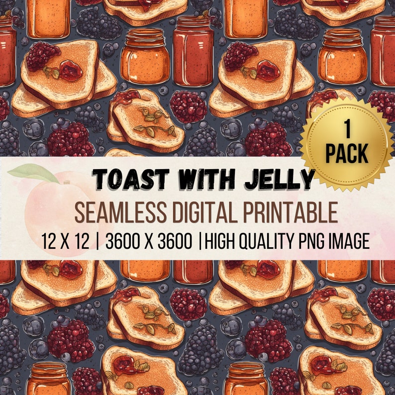 TOAST WITH JELLY : Printable Pattern Seamless Design - Etsy