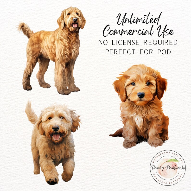 Goldendoodle Watercolor Clip Art Dog SVG Puppy PNG Dog - Etsy