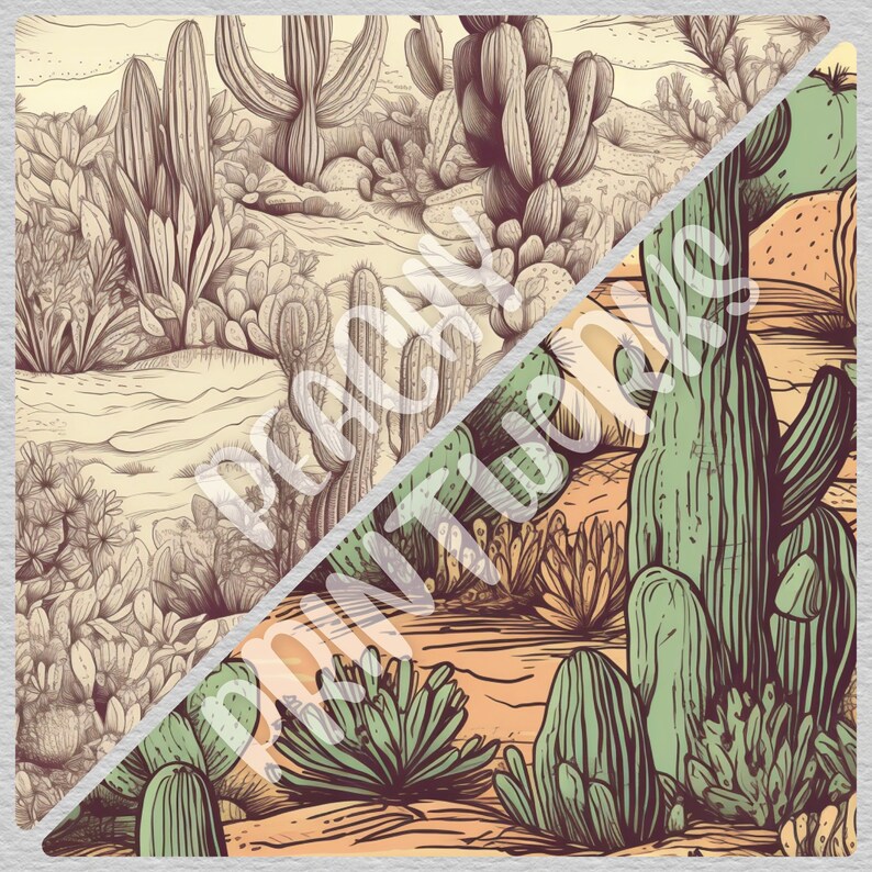 DESERT : Printable Pattern, Seamless Design, Background, Digital Paper ...