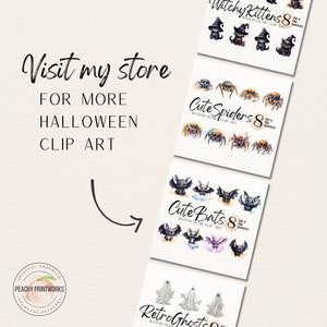 Spider Watercolor Clipart Bundle | Cute Bug PNG | Happy Halloween SVG ...