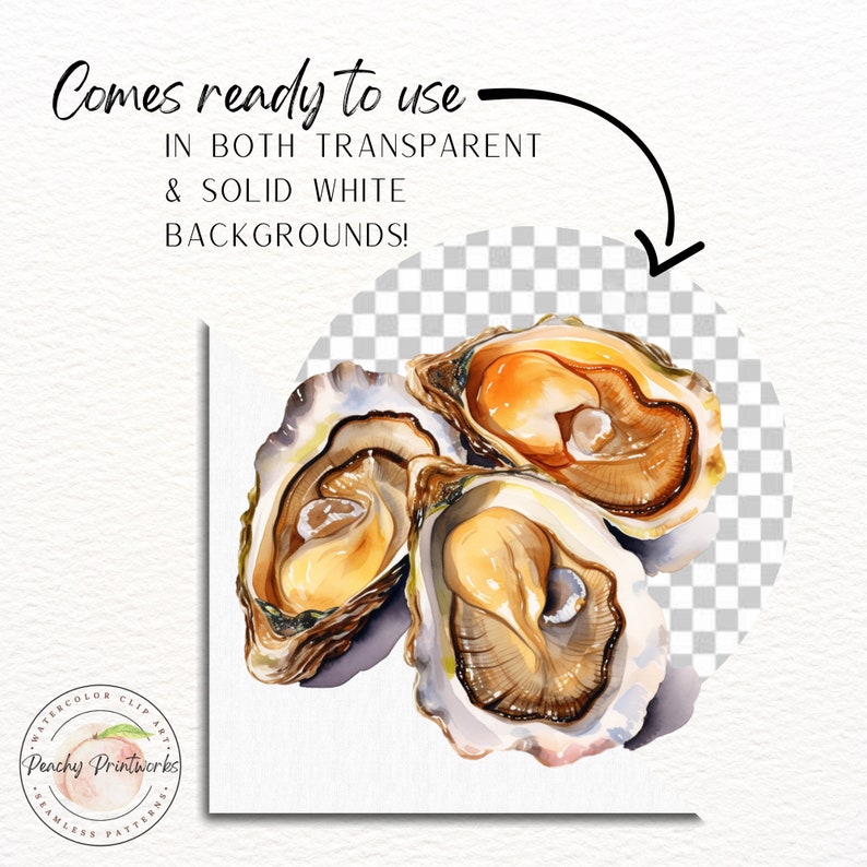 Oysters Watercolor Clipart Bundle Seafood Digital Download - Etsy