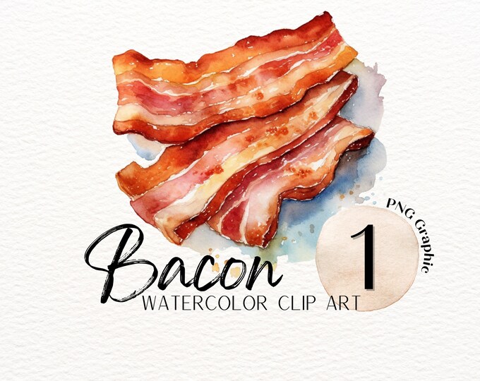 Watercolor Bacon and Eggs Print Set, Bacon and Eggs Wall Decor, Food ...