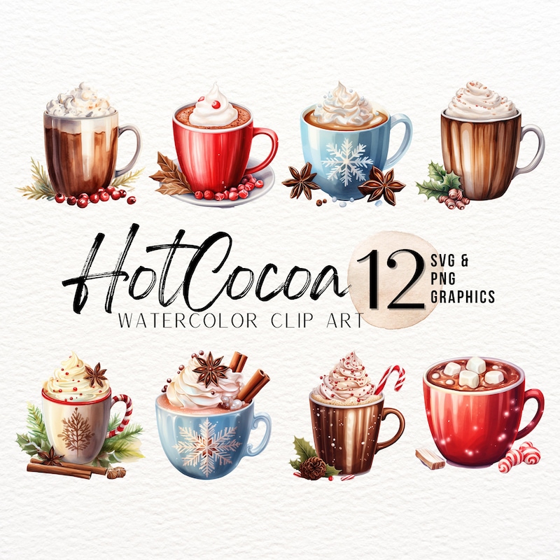 Hot Chocolate Bar Clipart - Etsy