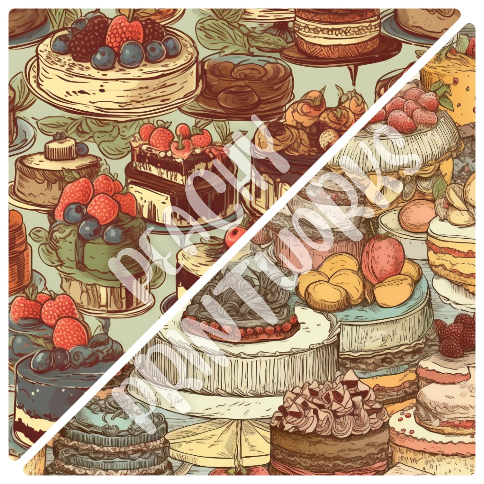CAKES : Printable Pattern Seamless Design Background - Etsy
