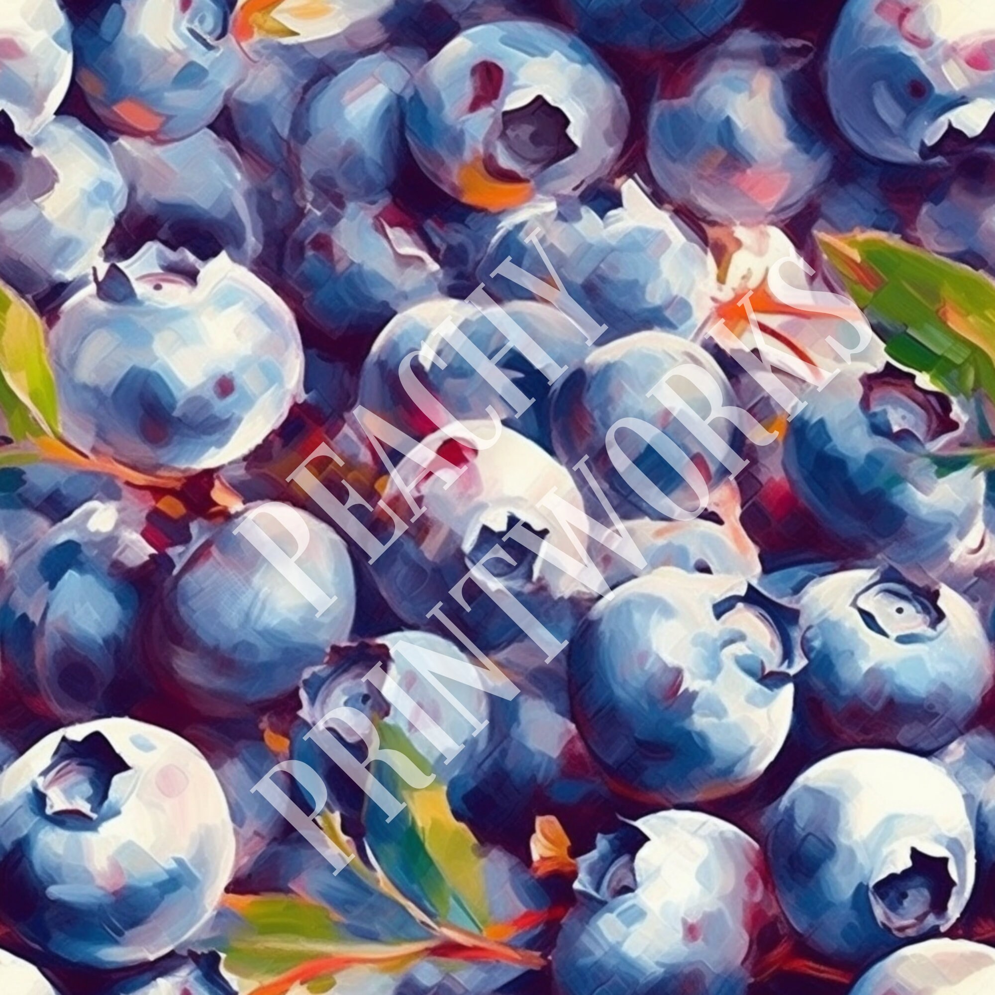 SUMMER BLUEBERRIES : Printable Pattern, Seamless Design, Background ...