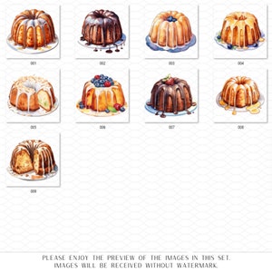 Bundt Cake Watercolor Clipart | Cake SVG | Bakery PNG | Baked Good ...
