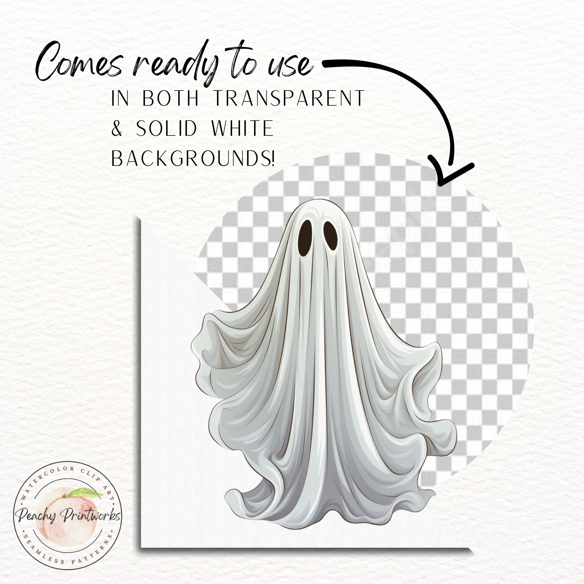 Retro Ghost Clipart Bundle Retro Halloween PNG Line Art - Etsy