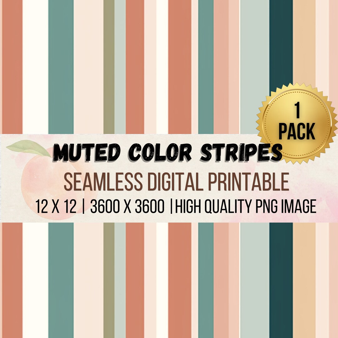 MUTED COLOR STRIPES : Printable Pattern Seamless Design - Etsy