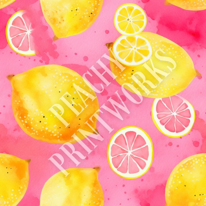 PINK LEMONADE : Printable Pattern, Seamless Design, Background, Digital ...