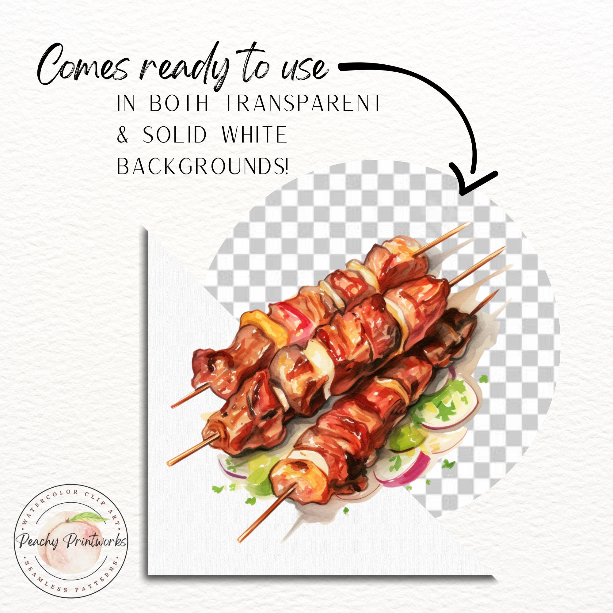 Kebab Watercolor Clipart Meat Kabob SVG Food PNG - Etsy UK