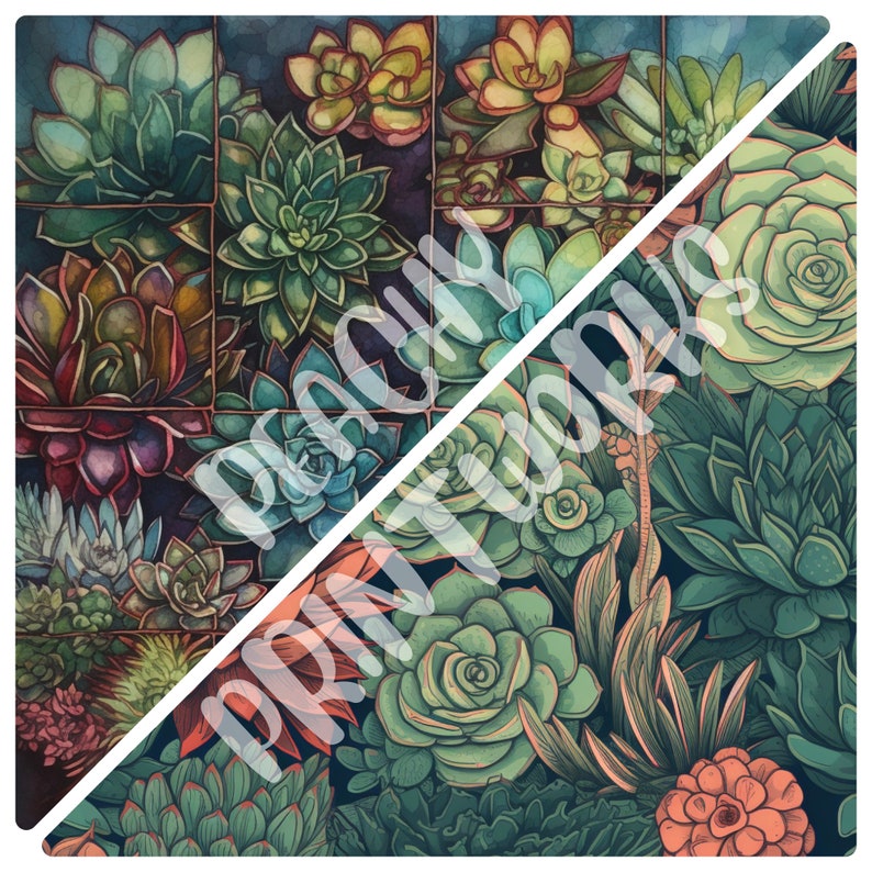 SUCCULENTS : Printable Pattern Seamless Design Background - Etsy