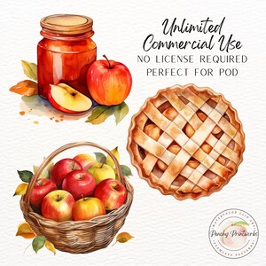 Fall Apple Watercolor Clipart Bundle | Autumn PNG | Apple Pie SVG ...