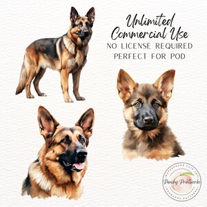 German Shepherd Watercolor Clip Art | Dog SVG | Puppy PNG | Sublimation ...