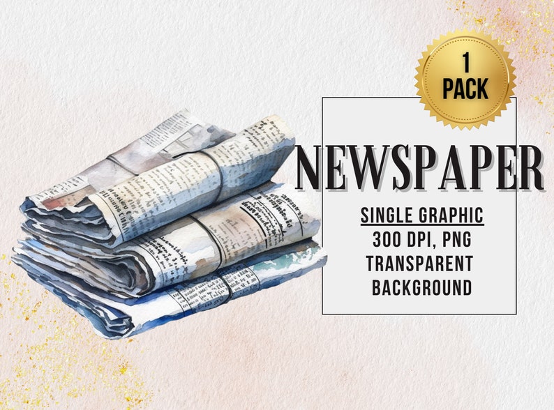 NEWSPAPER : Single Graphic Clip Art Digital Graphics - Etsy