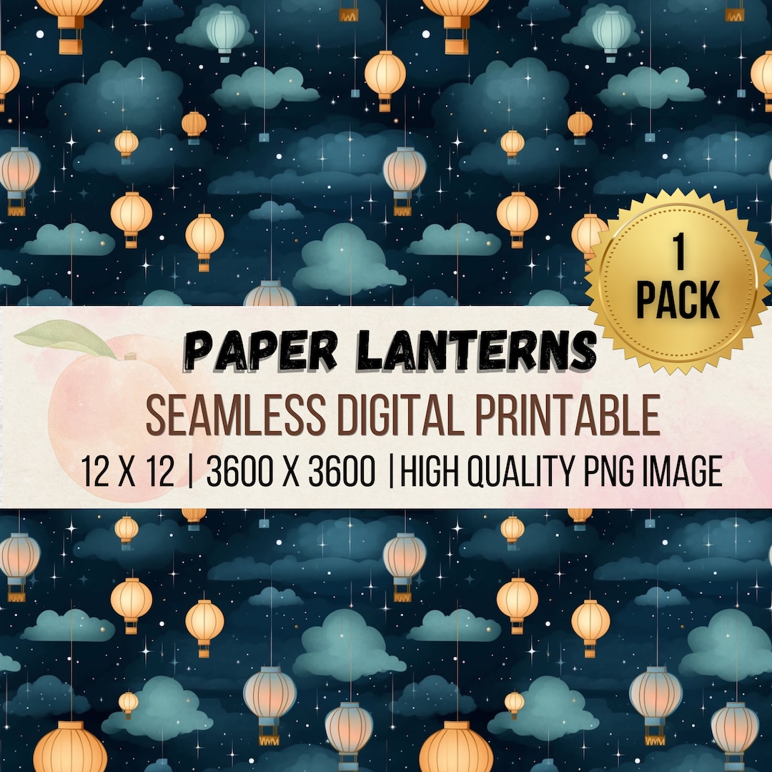 PAPER LANTERNS : Printable Pattern Seamless Design - Etsy Australia