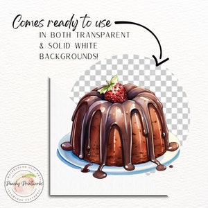 Bundt Cake Watercolor Clipart | Cake SVG | Bakery PNG | Baked Good ...