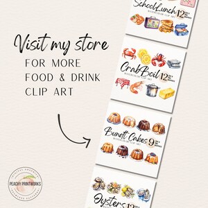 School Lunch Watercolor Clipart Bundle Lunchbox PNG Burrito Lunch SVG ...