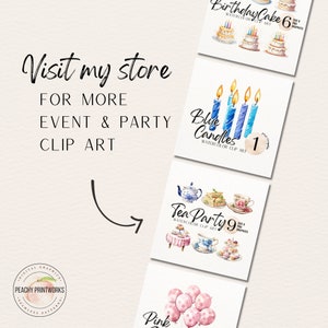 Birthday Cake Watercolor Clipart Bundle | Colorful Layer Cake PNG ...